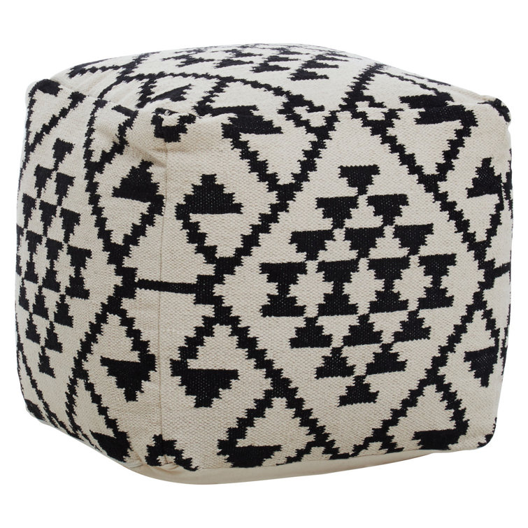 Gracie Oaks Archippos 50cm Wide Square Geometric Pouffe Ottoman | Wayfair.co.uk